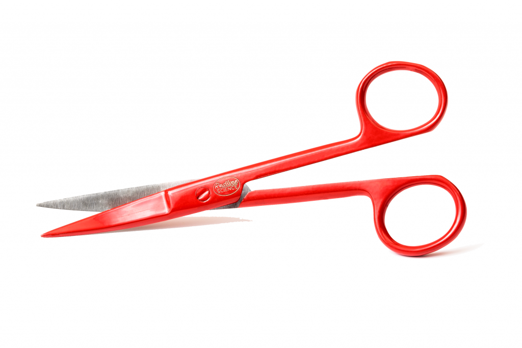 5.5″ Red Scissor Curved Fine Point- egg cutting – Redline Science